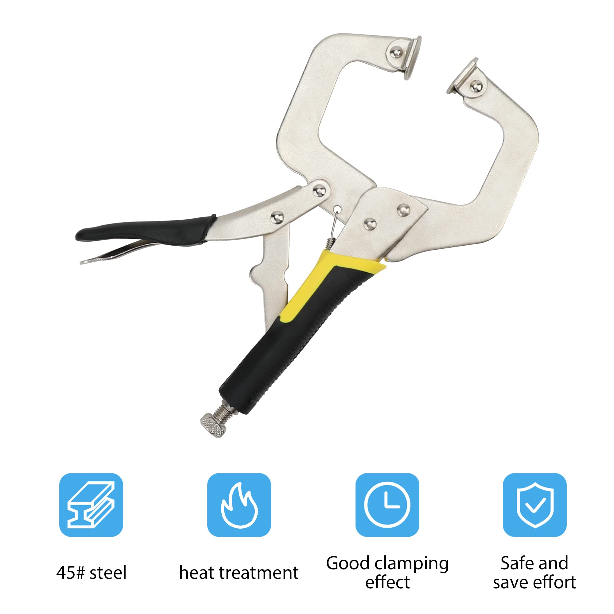 Snapklik.com : Hynade 11 Inch C-Clamps,Heavy Duty Swivel Pad Face Clamp ...