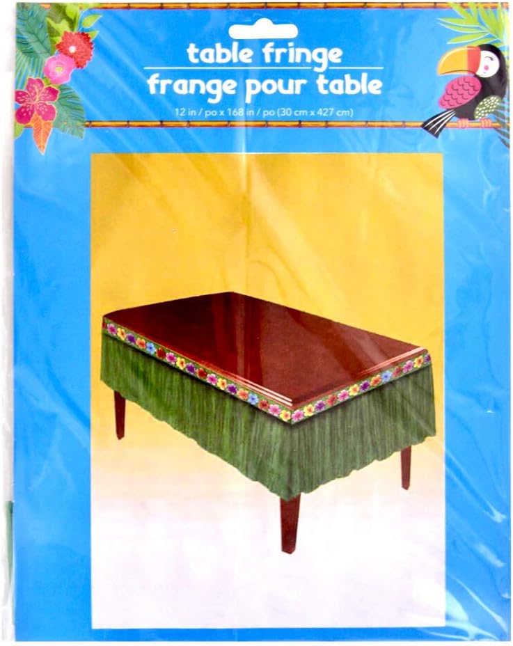 Amazon.com: Table Fringe - Green and Flowered Table Skirt - 12 inches x ...
