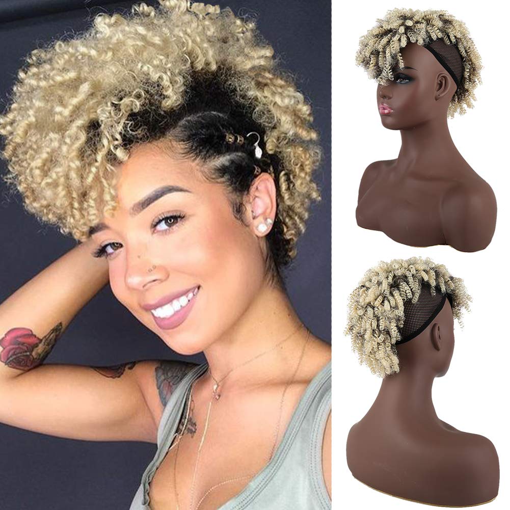 Amazon.com : Aisaide High Puff Afro Mohawk Ponytail,Short Curly ...