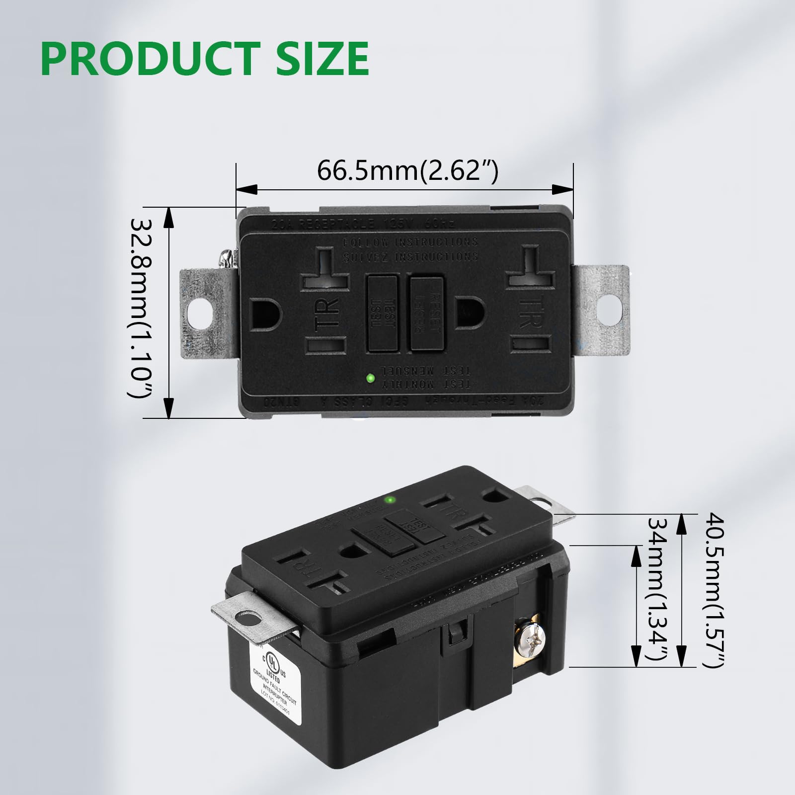 Snapklik.com : Wengart Generator GFCI Outlet,AC125V 20Amp 60Hz,Meet ...