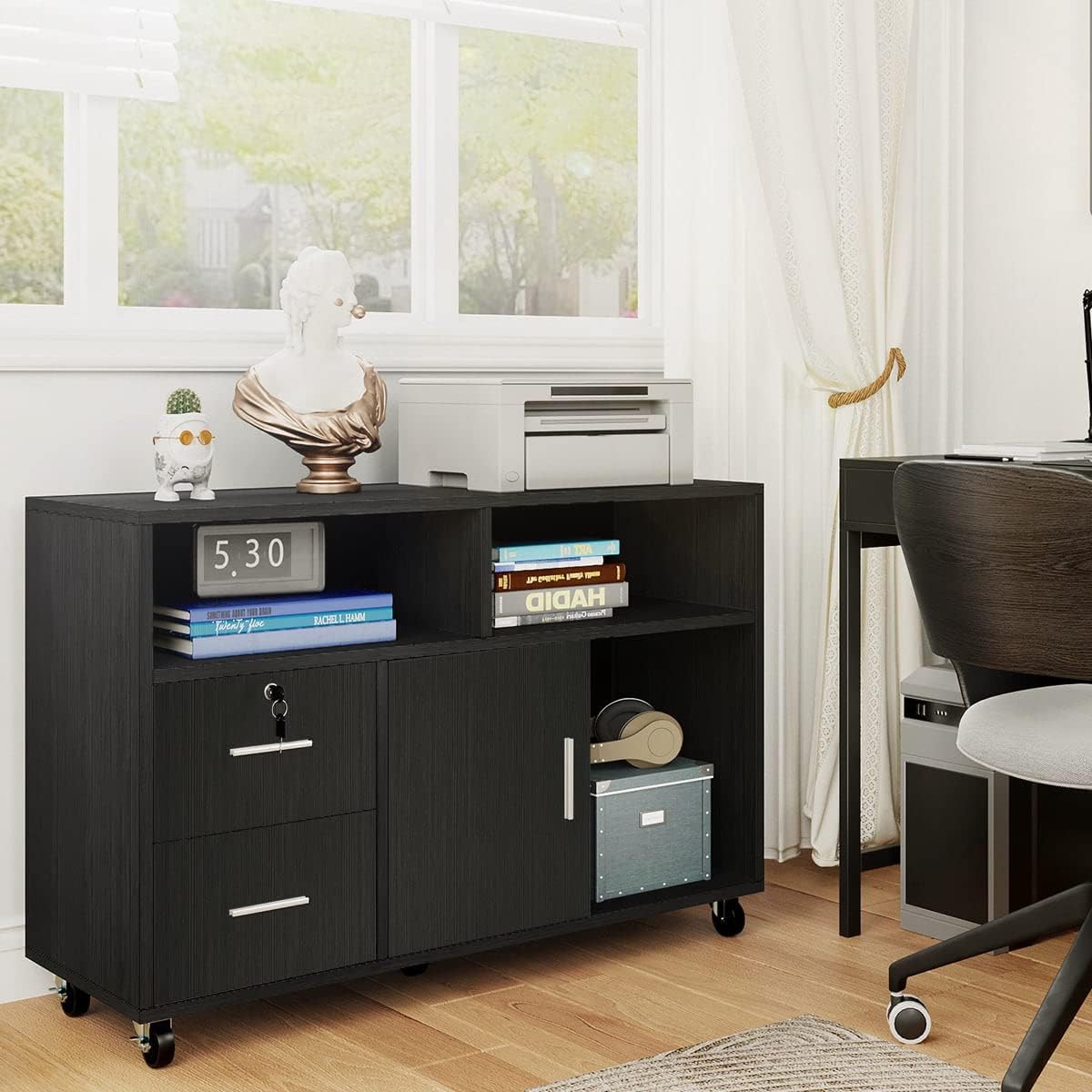 Amazon.com: TOONZZ 2-Drawer Wood File Cabinet, Mobile Lateral Filing ...