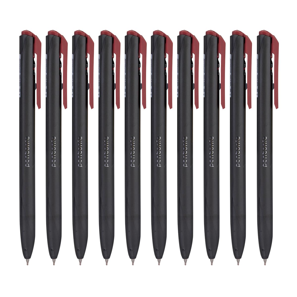 Pentonic 0.7mm Switch Retractable Ball Point Pen | Red Ink | Pack of 10 ...