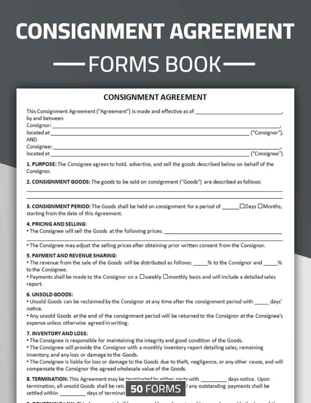 Consignment Agreement Forms Book: Consignment Contract Form Between ...