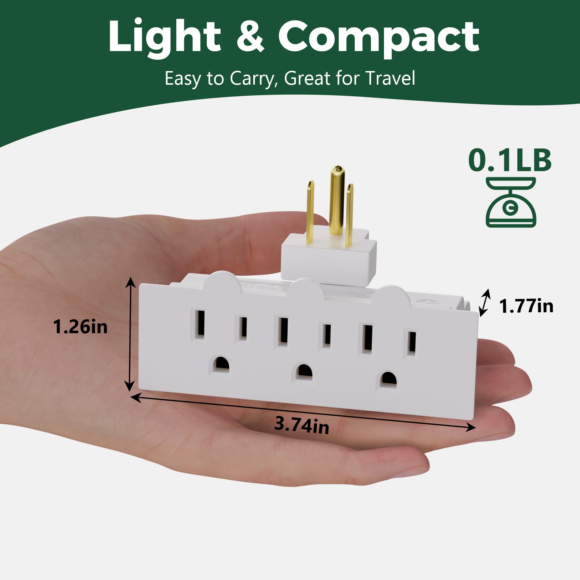 Snapklik.com : 3-Outlet Rotating Plug Wall Outlet Extender, 180 Degree ...