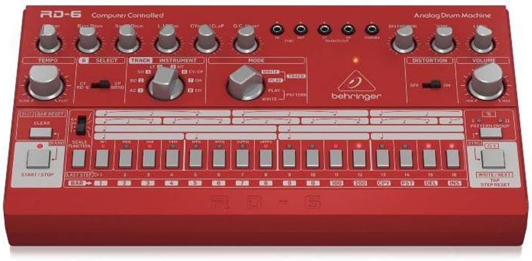 Amazon.com: Behringer RD-6 Analog Drum Machine - Red : Musical Instruments