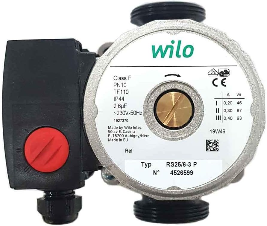 Pompe à eau Wilo RS25/6-3 3,81 cm (1" 1/2) INT 130 mm Acier inoxydable ...