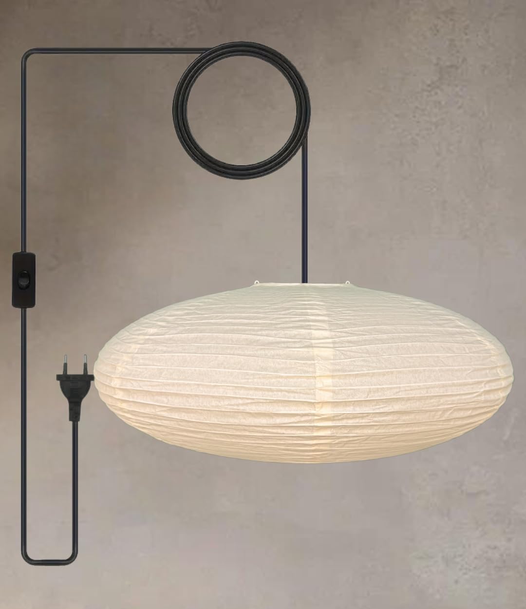 Pendant Light Fixture - Hanging Light - Off White Paper Pendant Light ...