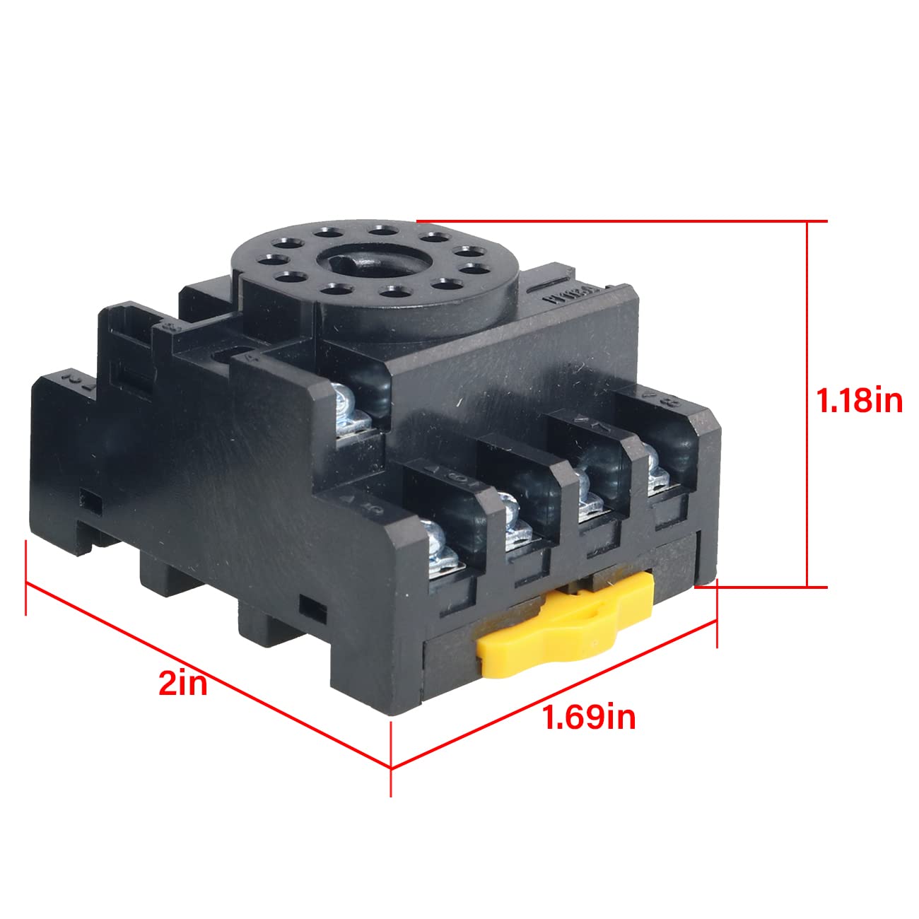 Relay Socket PF113A 11-Pin DIN Rail Base (10-Pack) – Compatible With ...