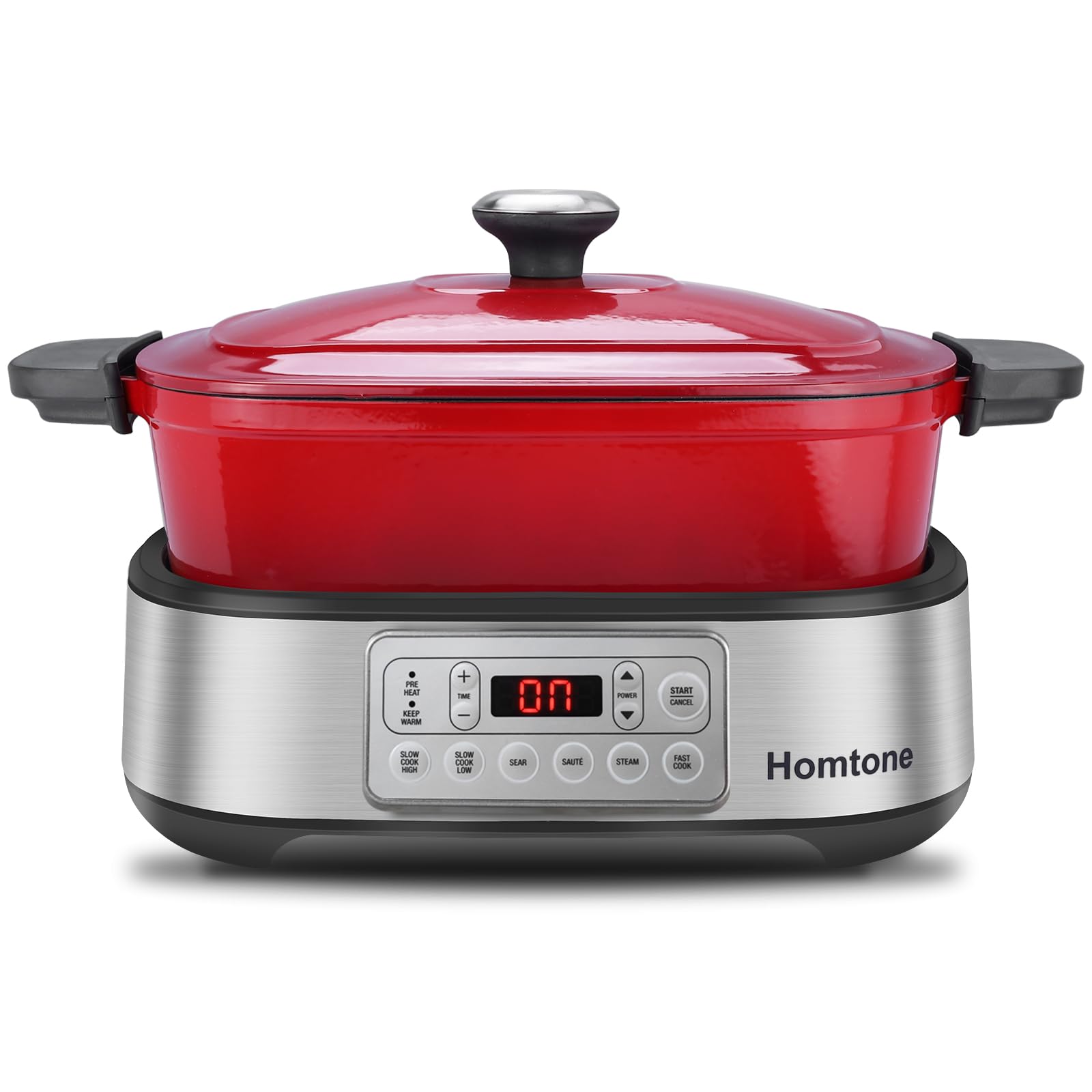 Homtone 6-in-1 Electric Slow Cooker, 5.5L/4.8 qt Multicooker with Dutch ...