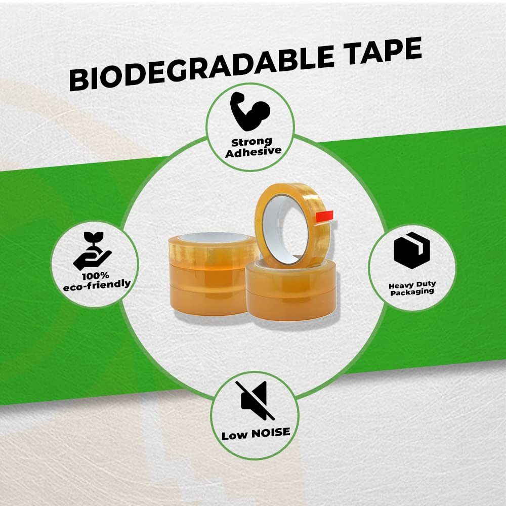 Snapklik.com : WOD BCST Biodegradable Packaging Tape, Clear, 1/2 Inch X ...