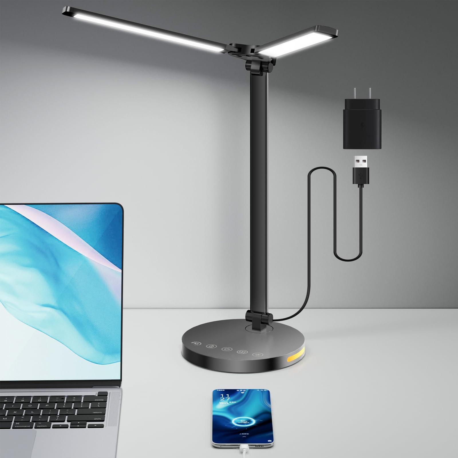 Semlos Led Desk Lamp with Adjustable Brightness and 5 Color Temperature ...