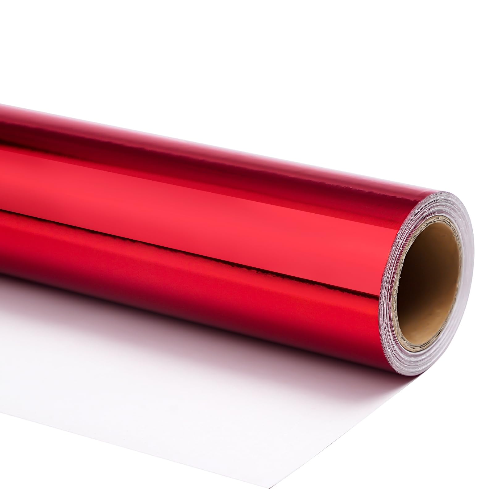 Amazon.com: Ulmasinn Red Metallic Wrapping Paper, Solid Color Glossy ...
