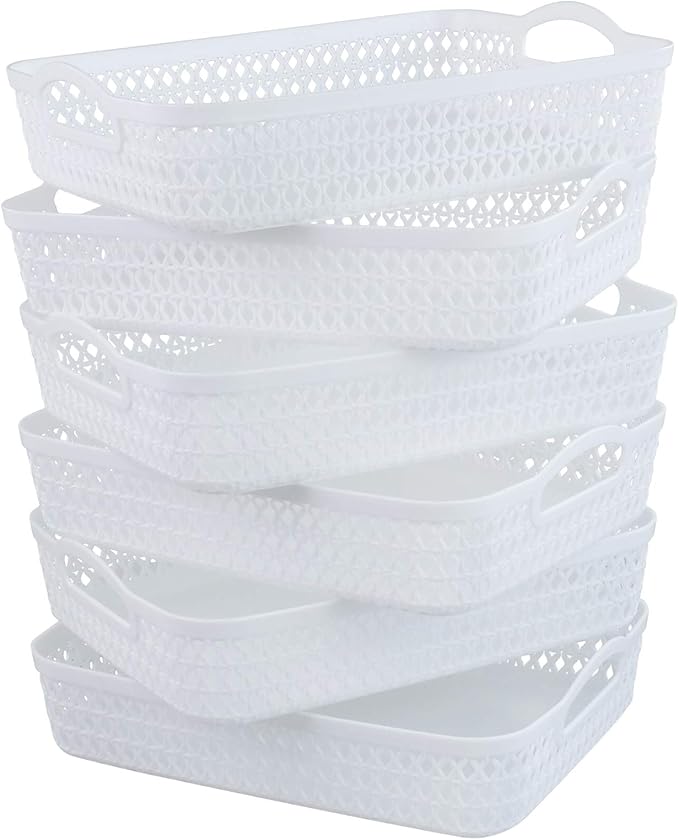 Amazon.com: Saedy White A4 Paper Storage Baskets, Plastic Organizer ...