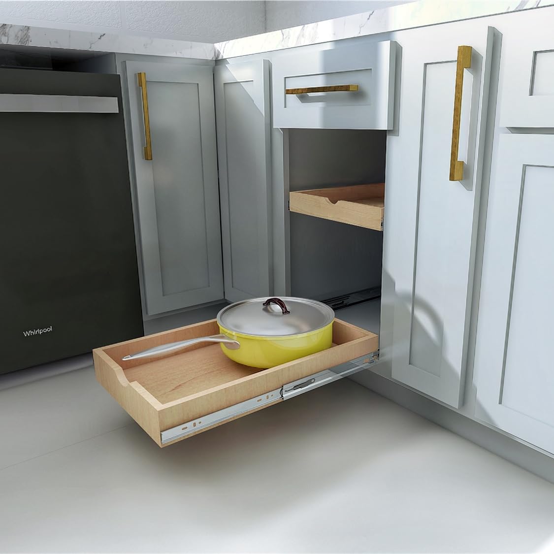 Snapklik.com : 17 Width Pull Out Drawer Garbage Drawer Roll Out Tray ...