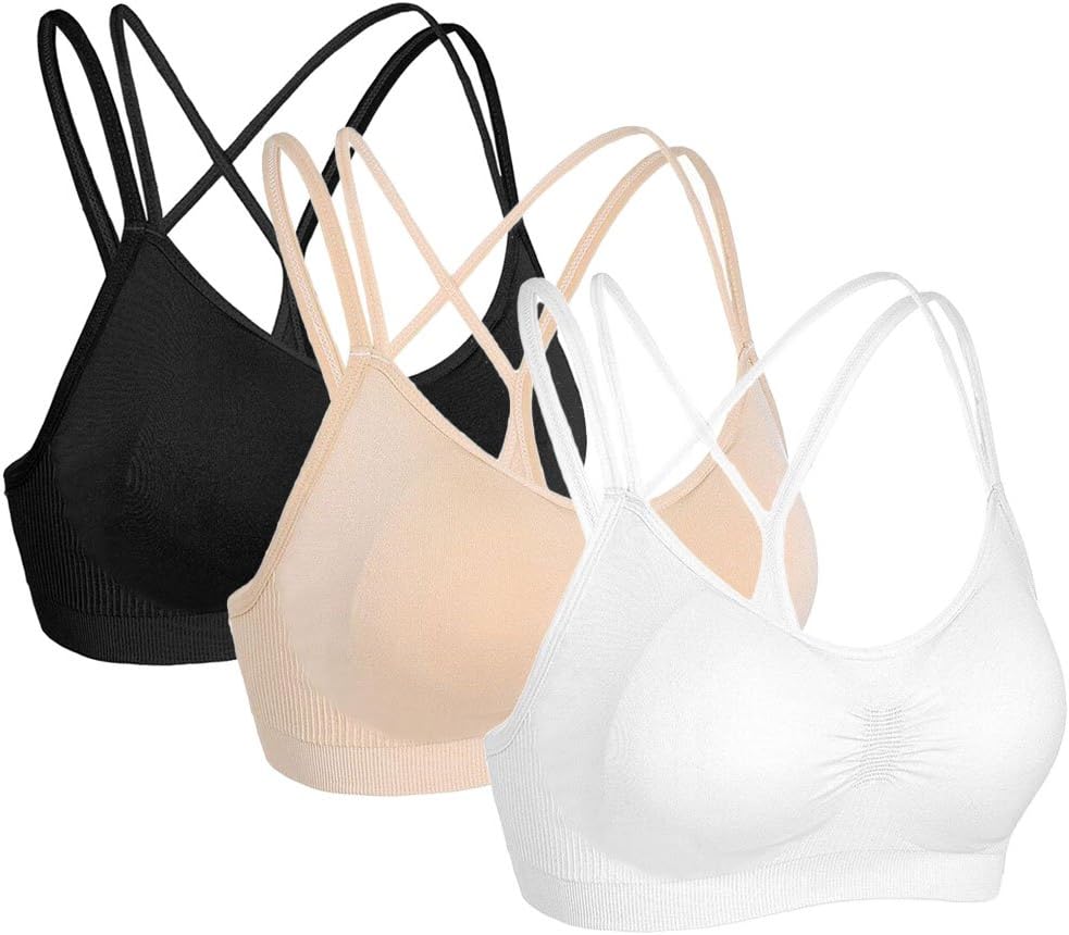 Onlyso - Brasier de Mujer con Espalda Cruzada y Espalda Cruzada, Black ...