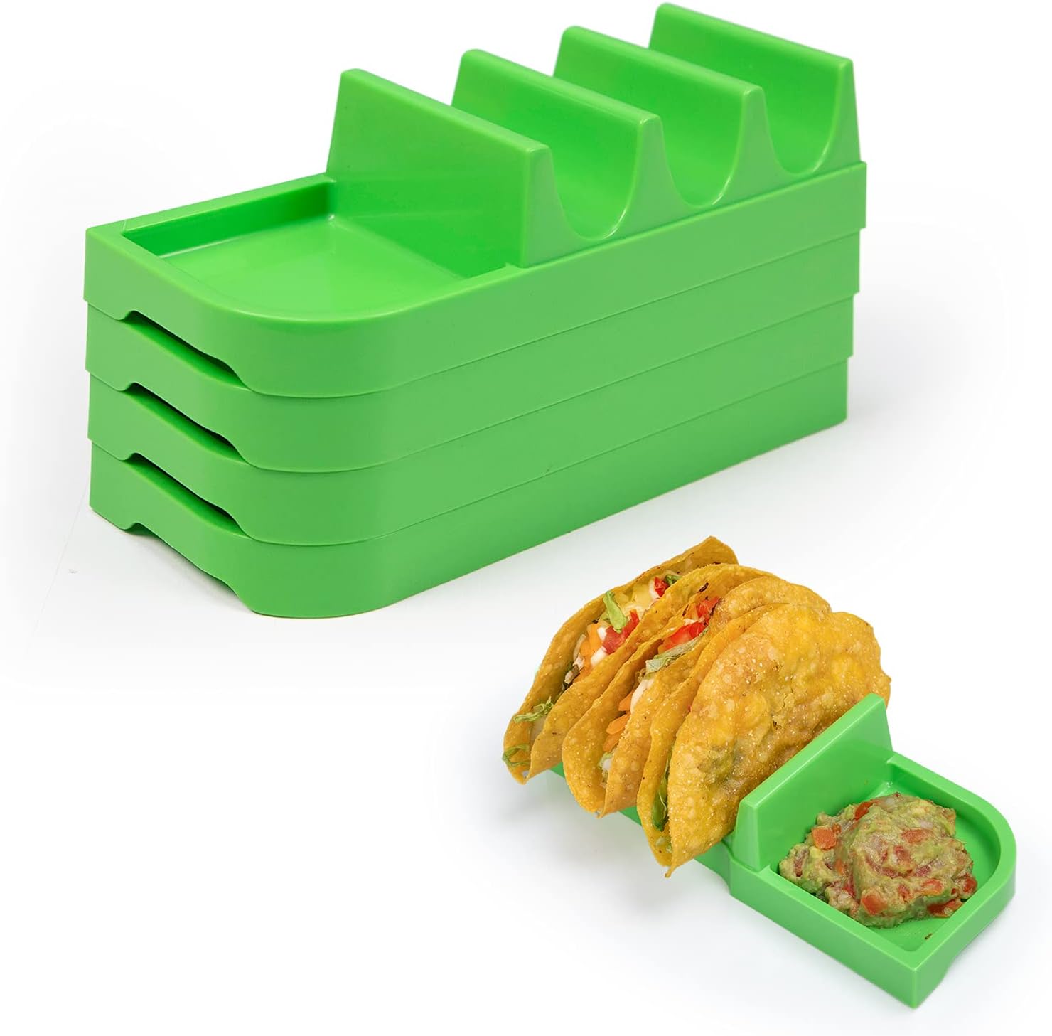 Taco Holders 4 Packs – Taco Plates with Dividers Taco Stand Rack for 12 ...