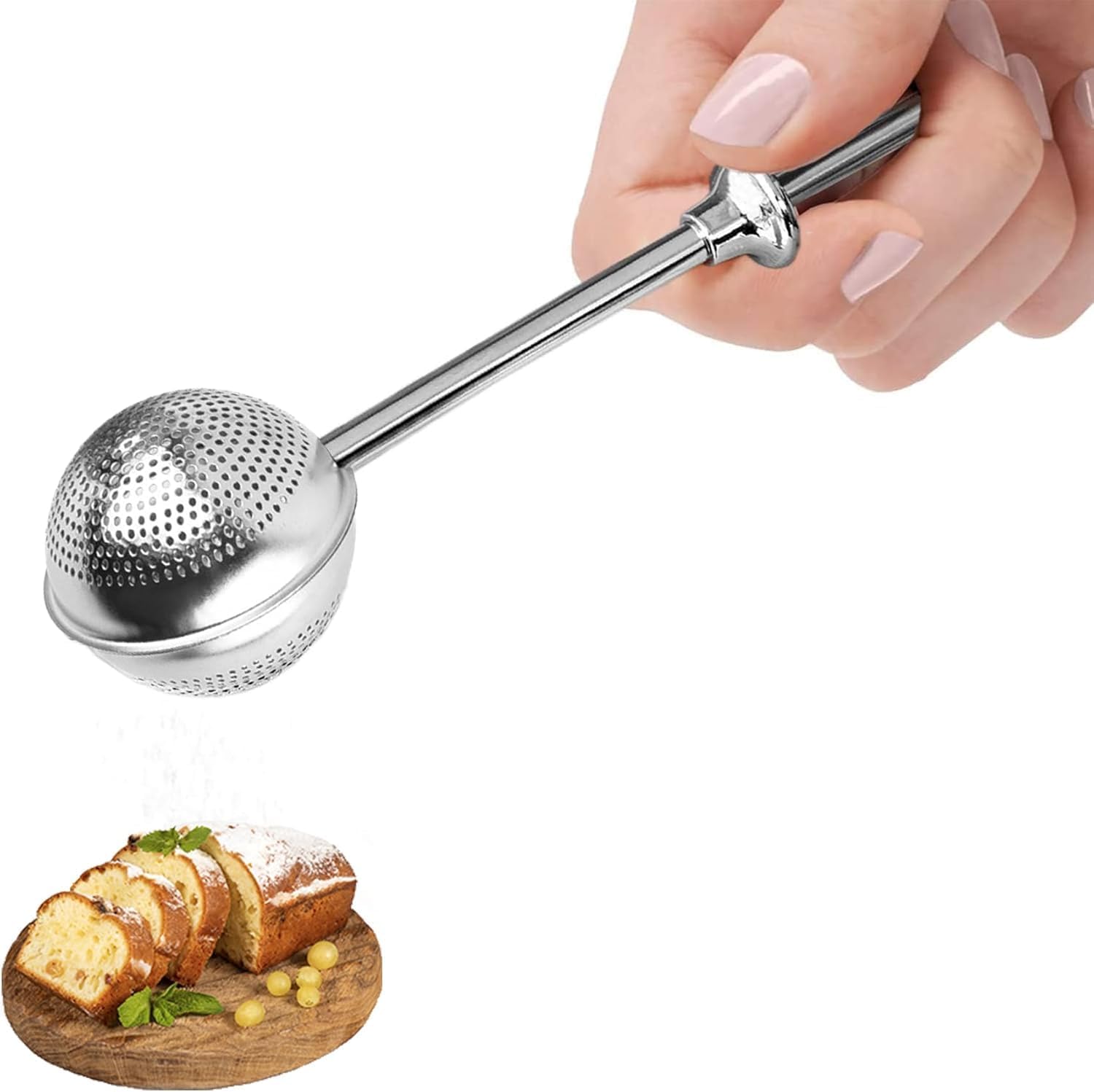 Stainless Steel Flour Sifter for Baking - One Handed Operation Baking ...