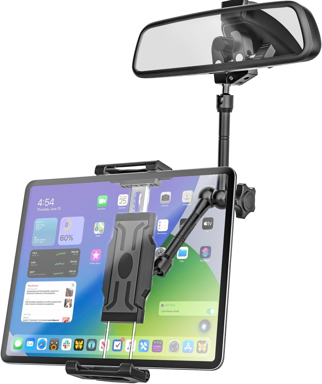 Amazon.com: Kolasels Rearview Mirror Tablet Holder for Car [Metal Magic ...