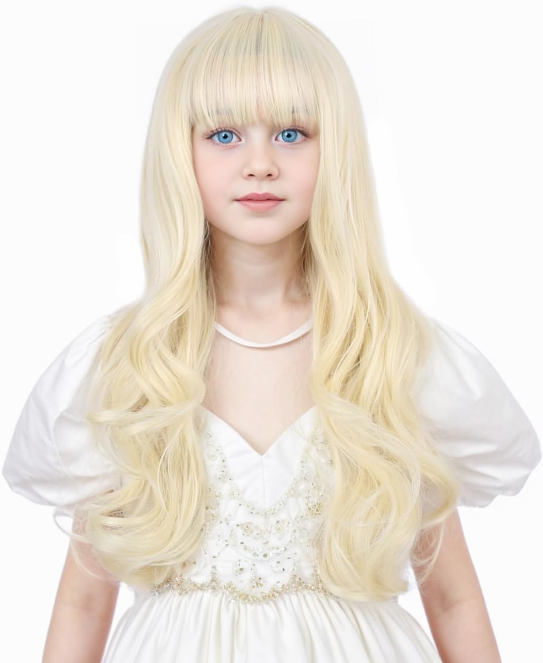 Amazon.com : Ufindcos Light Blonde Wig for Kids Long Wavy Curly Blonde ...