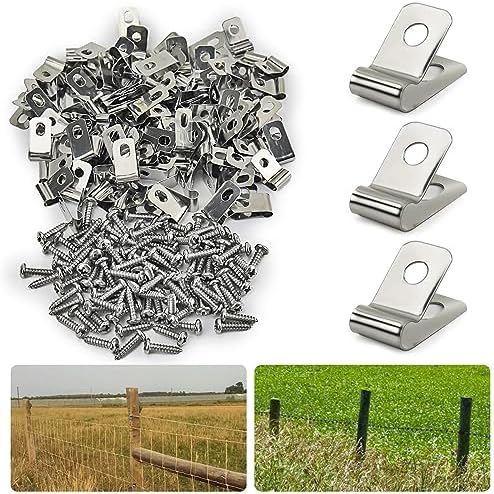 Amazon.com: Wire Fence Clips 100 Pcs Fence Wire Clamps Stainless Steel ...