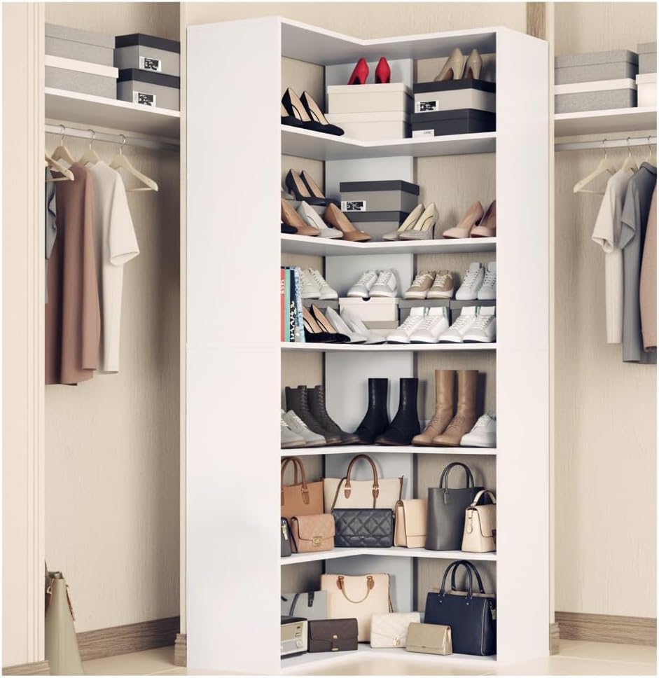 Amazon.com: Anystyle 71 Inch Large Corner Shoe Rack for 40+ Pairs, 6 ...