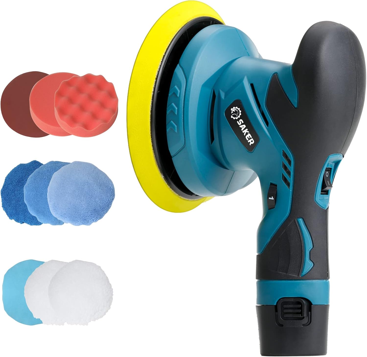Amazon.com: Saker Cordless Car Buffer Polisher Kit with 1 Battery ...