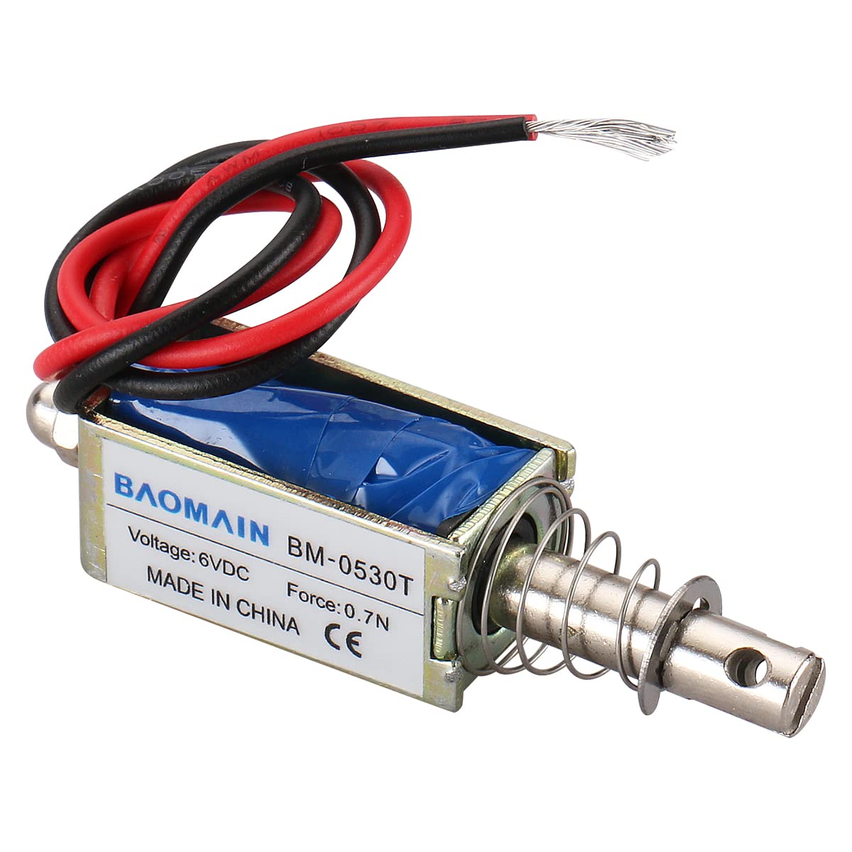 Baomain Push Pull Type Open Frame Solenoid Electromagnet BM-0530T 10mm ...