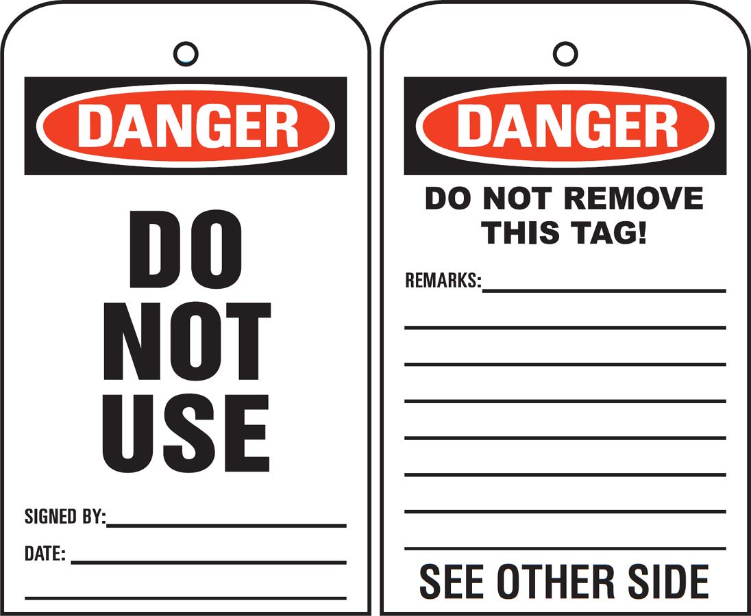 SGS APT124 - Accident Prevention Tag -"Danger: Barricade Do Not Use Do ...