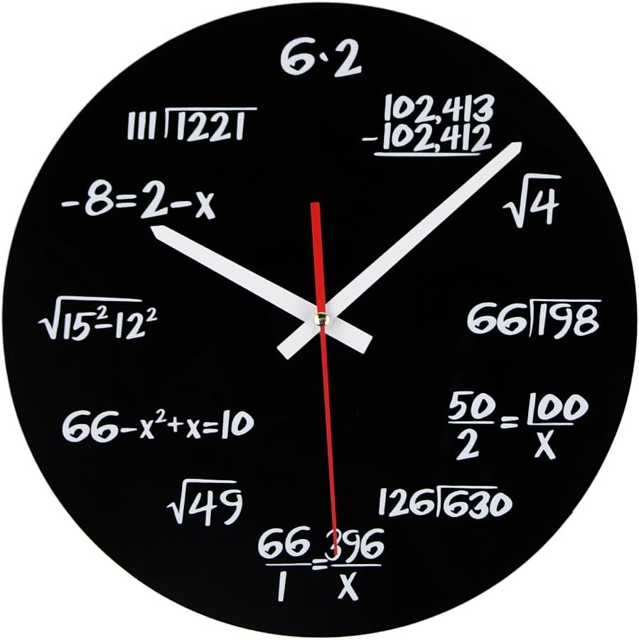 Amazon.com: Decodyne Math Wall Clock - Unique Wall Clock - Each Hour ...