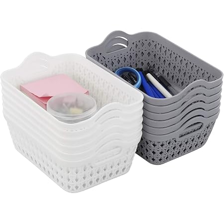 Joyeen 12 Pack Small Baskets Set, Rectangular Small Basket, Storage ...