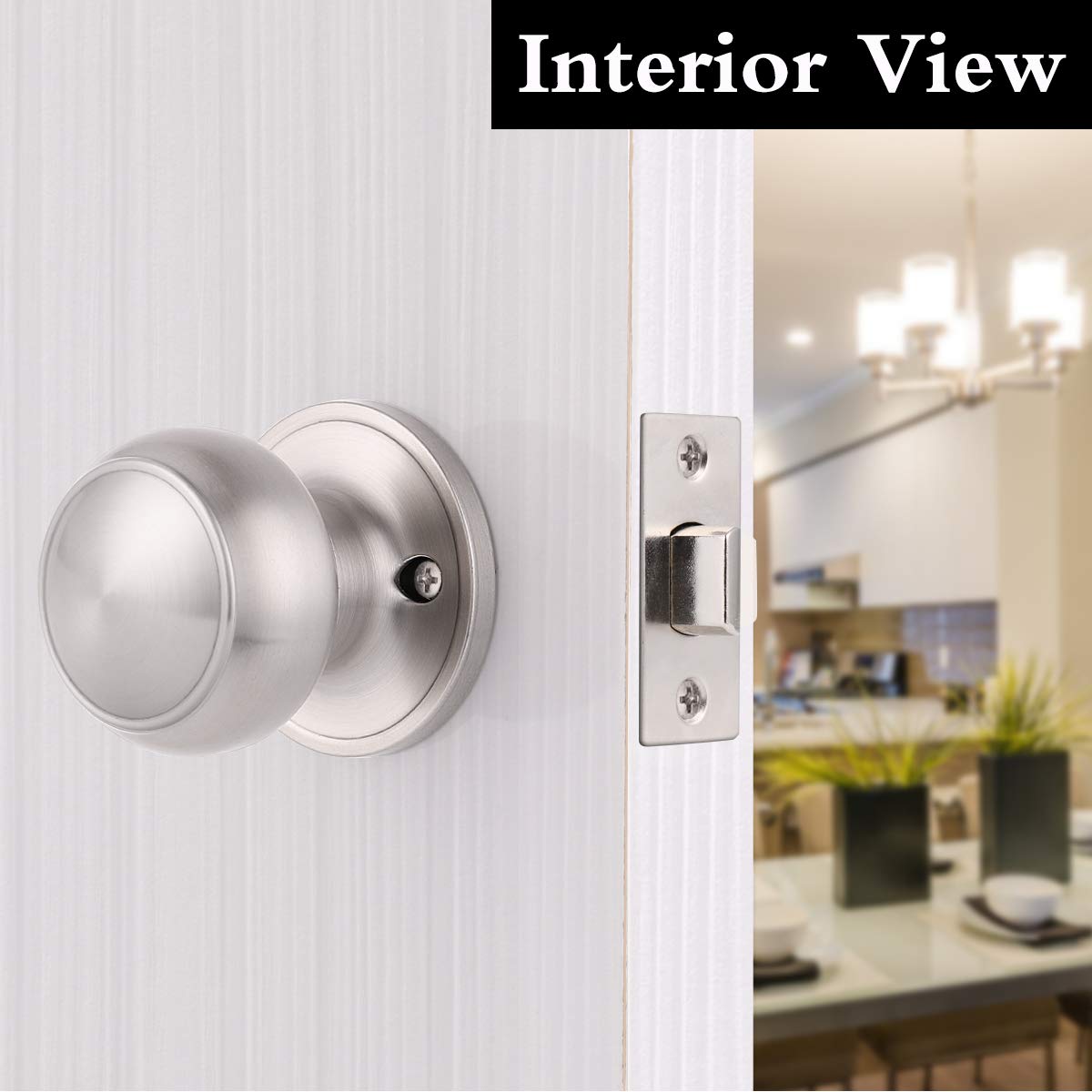 Snapklik.com : Stainless Steel Passage Door Lock Satin Nickle Interior ...