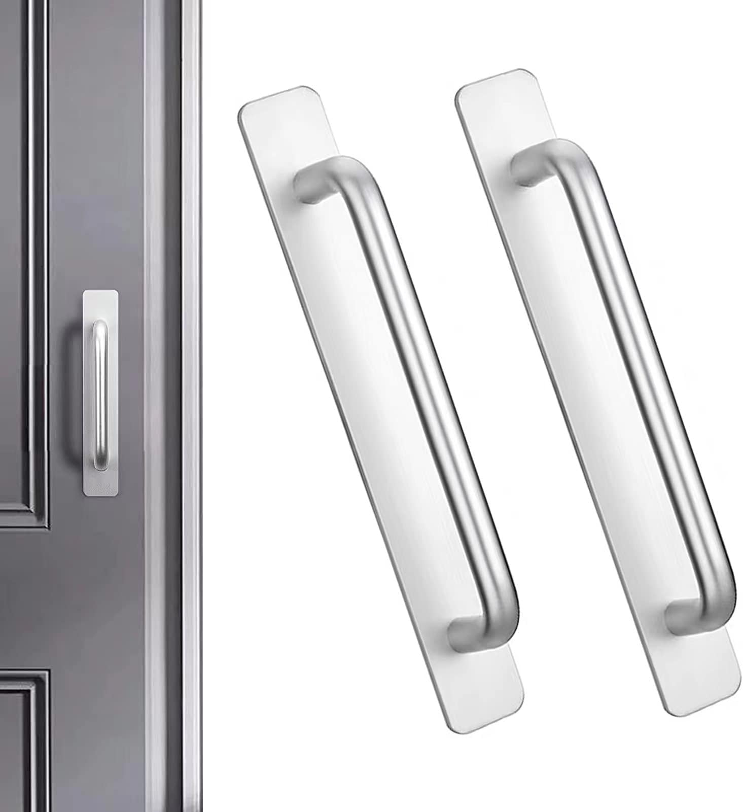Prasacco 2 Pack Adhesive Handles Cabinet Handles Sliding Door Handles ...