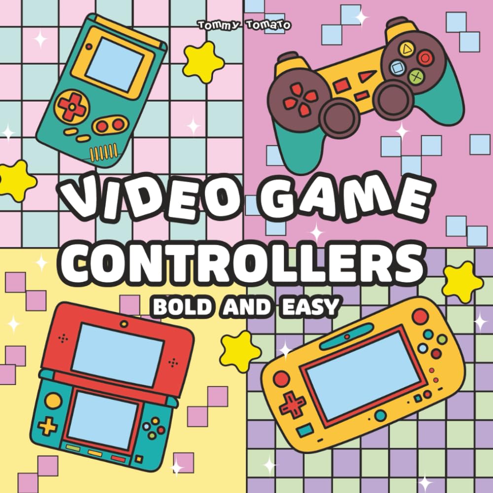 Videogame Controllers Bold & Easy Coloring Book for Kids: A Fun Gift ...