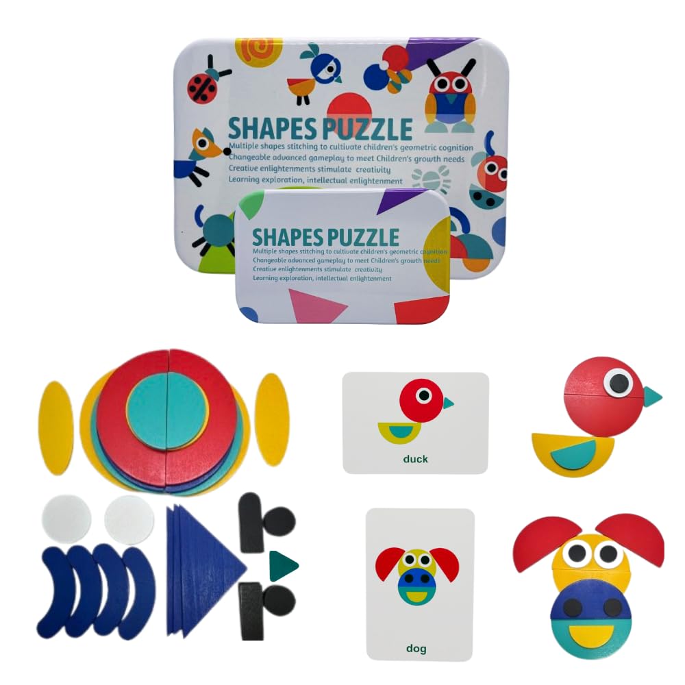 Wooden Shapes Pattern Puzzle | Educational Puzzle Game Montessori Toys ...