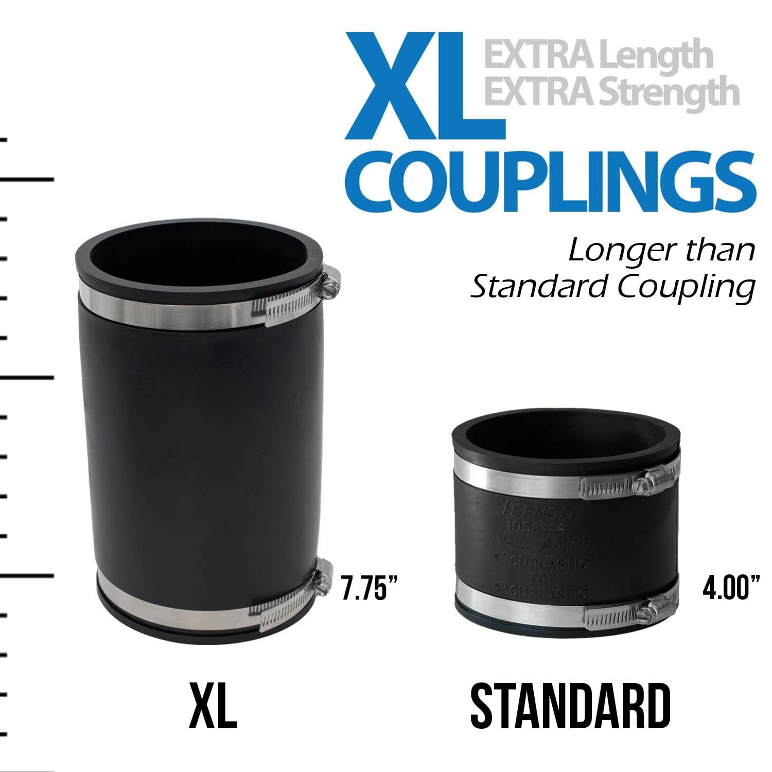 Snapklik.com : XL 1056-442 Flexible Pipe Coupling 4 CI/Plastic/Steel To ...