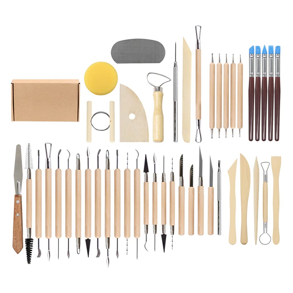 Buy Awesomeonei Set of 45pcs Dual-ended Fettling Clay Set Pro Pottery ...