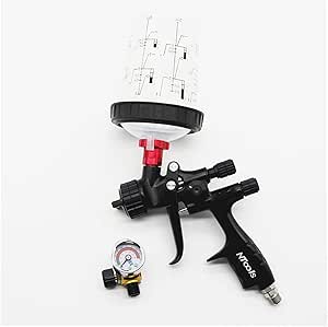 Amazon.co.jp: Gravity Feed HVLP Spray Gun with Adapter and 400CC Paint ...