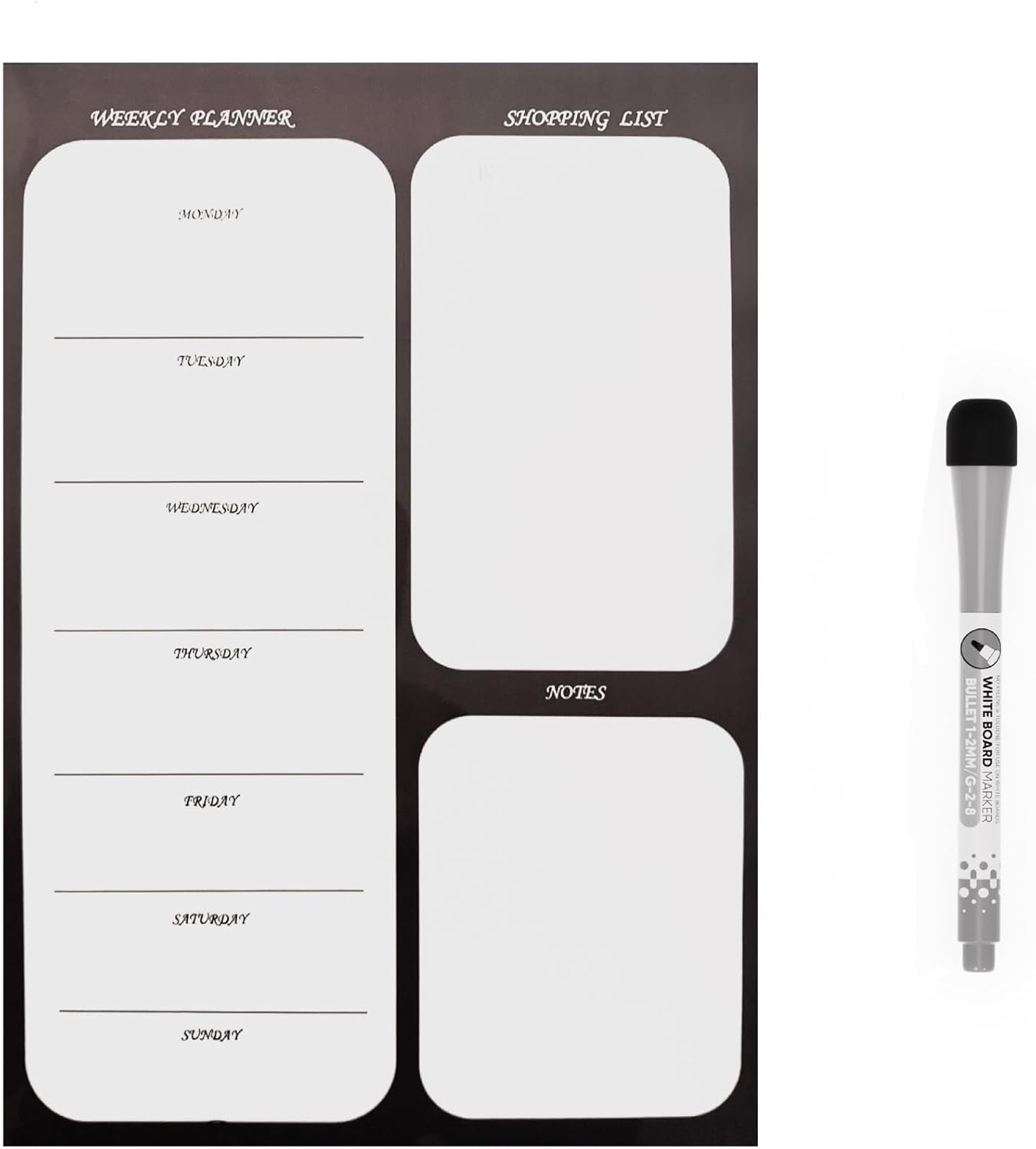B U D D Magnetic Fridge Planner - Versatile Fridge Whiteboard - Weekly ...