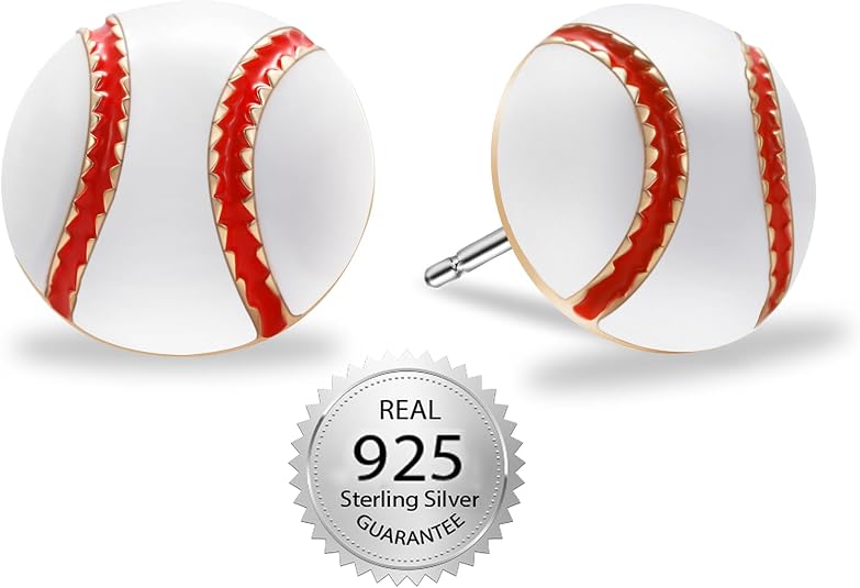 Amazon.com: SmileBelle Sterling Silver Baseball Earrings for Women ...