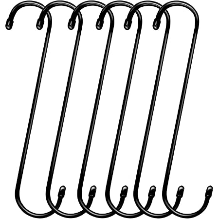 Amazon.com: ESFUN 6 Pack 10 inch Extra Large S Hooks Black Heavy Duty ...