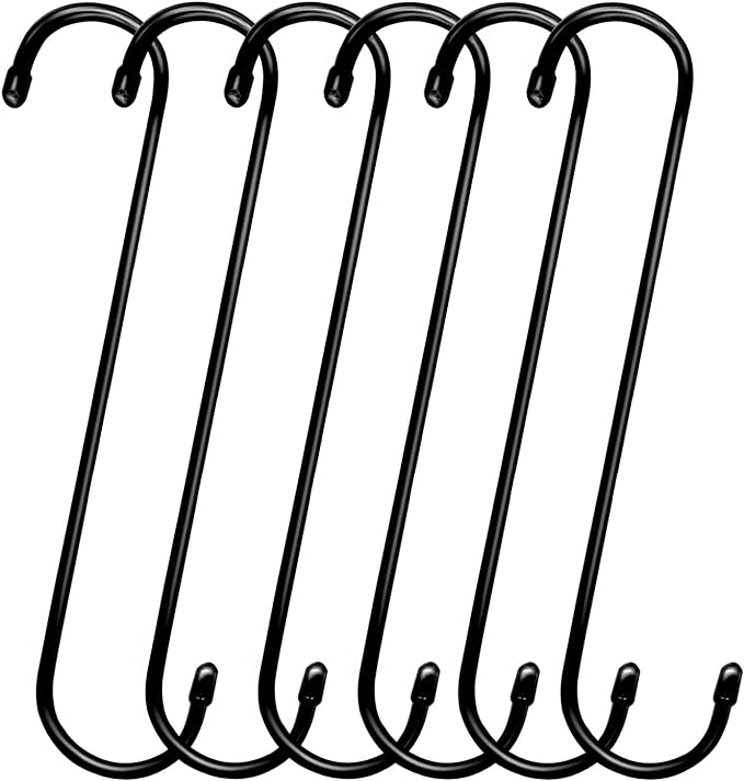 Amazon.com: ESFUN 6 Pack 12 inch Extra Large S Hooks Black Heavy Duty ...