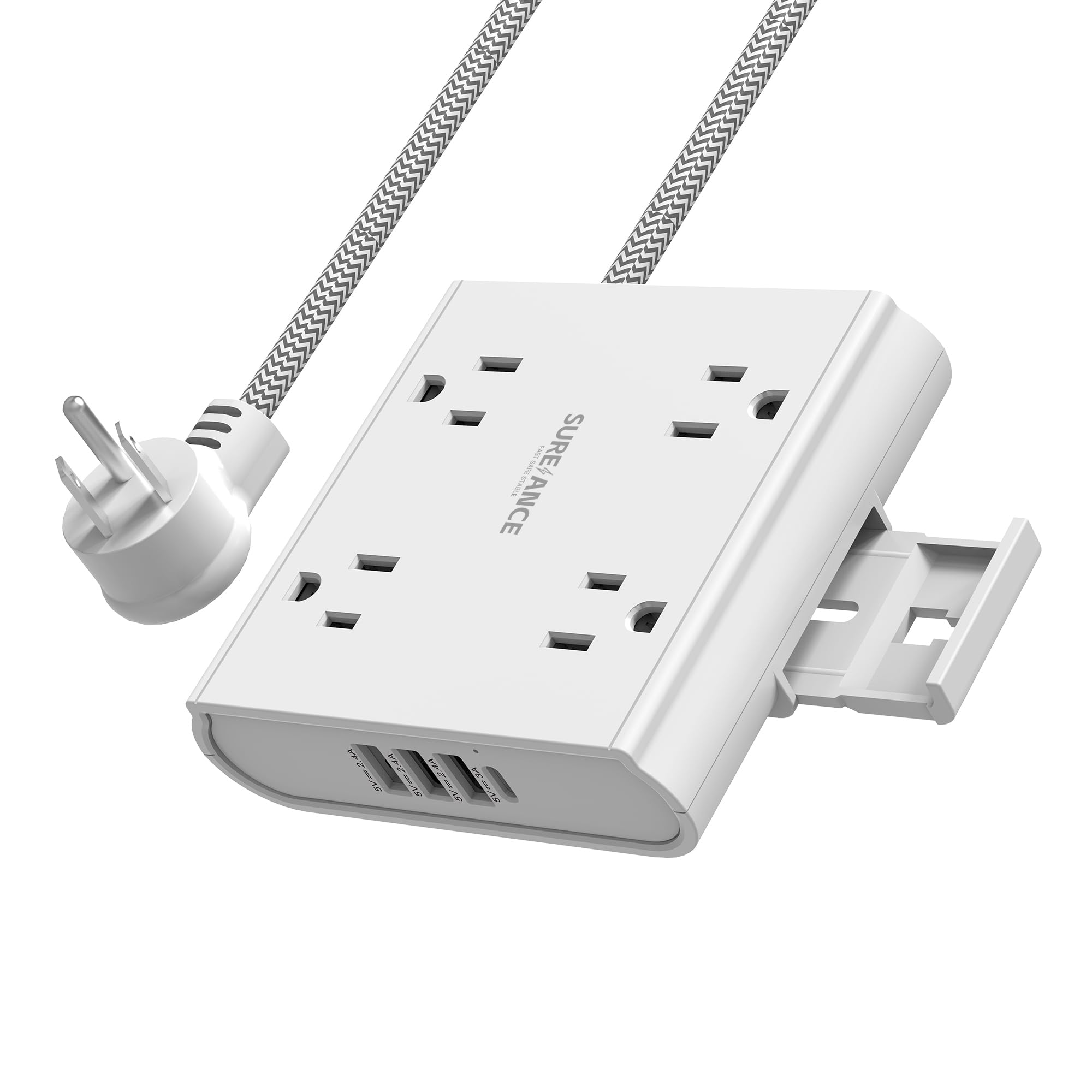 Amazon.com: Sureance Surge Protector Power Strip with 4 AC Outlets, 3 ...