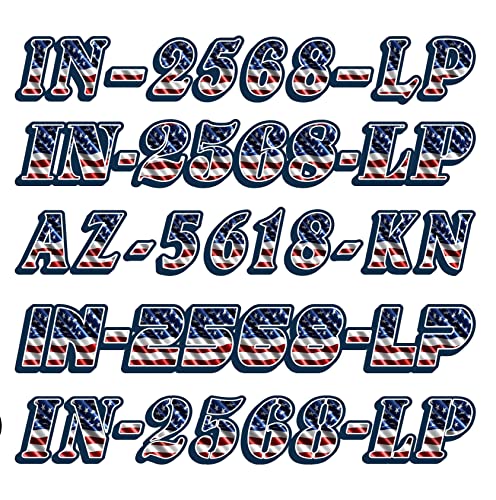 Amazon.com: cbcdecals - American Flag Boat Registration Numbers Set of ...