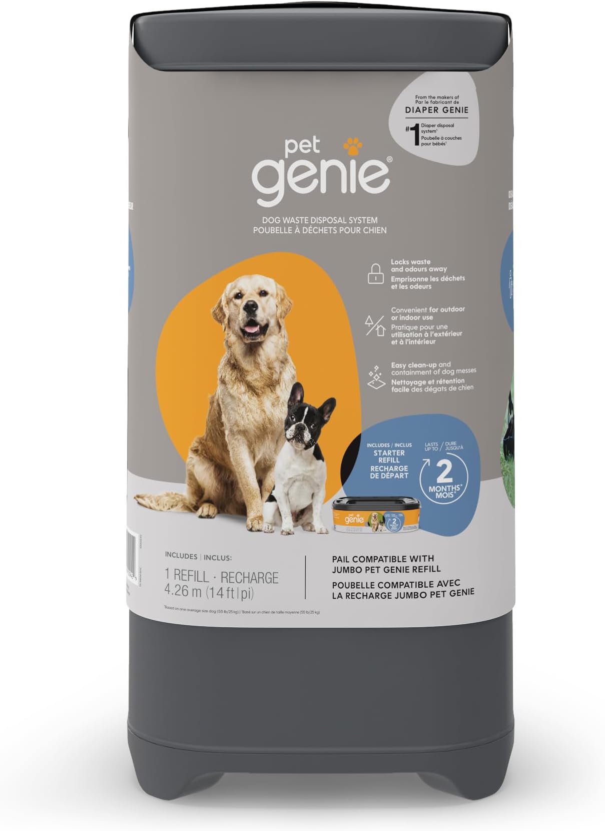 Pet Genie Pail | Dog Waste Disposal System for Outdoor and Indoor Odour ...