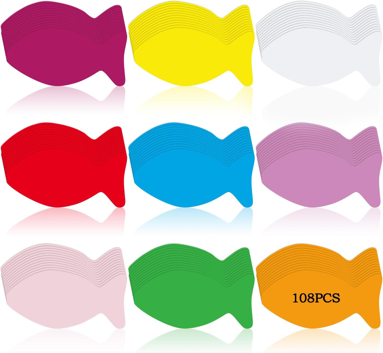 Amazon.com: MixTeach 360 Pcs Fish Cutouts Paper Assorted Color Fish ...