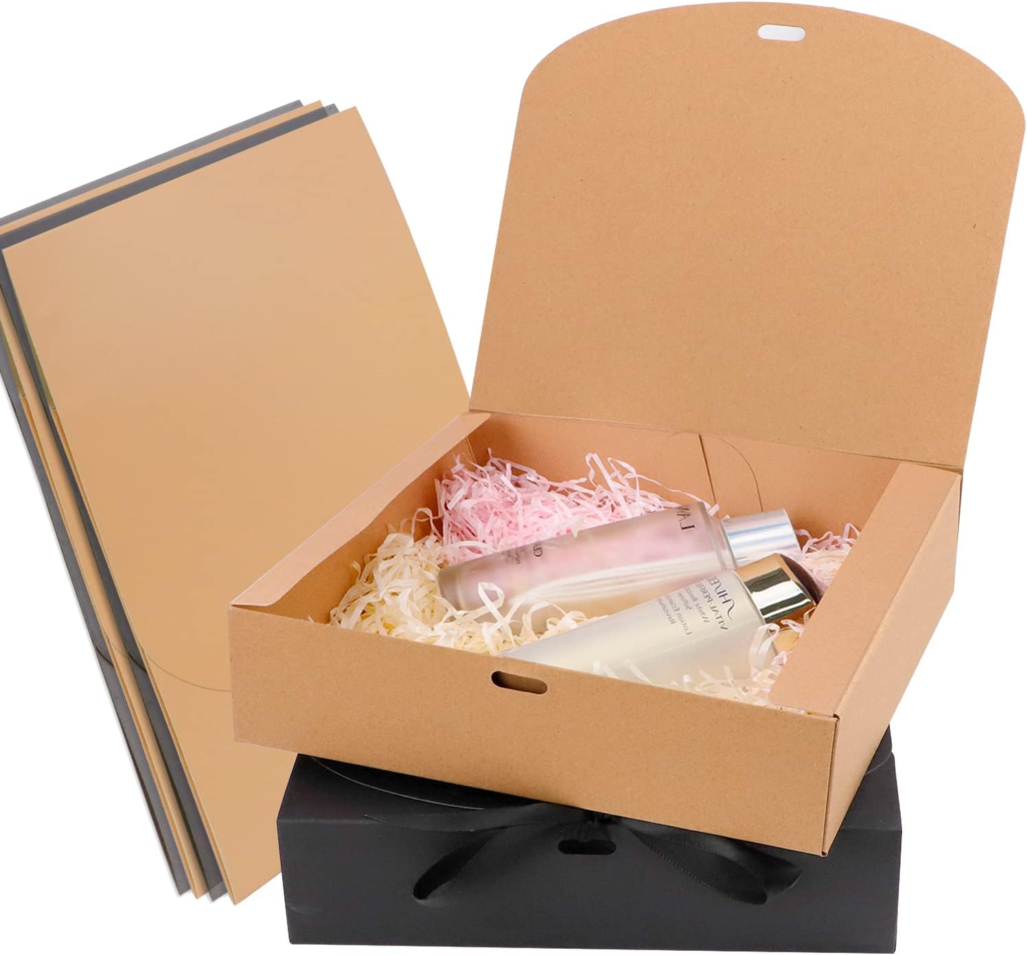 Chostky 12PCS Kraft Paper Gift Boxes with Lids - Square Presentation ...