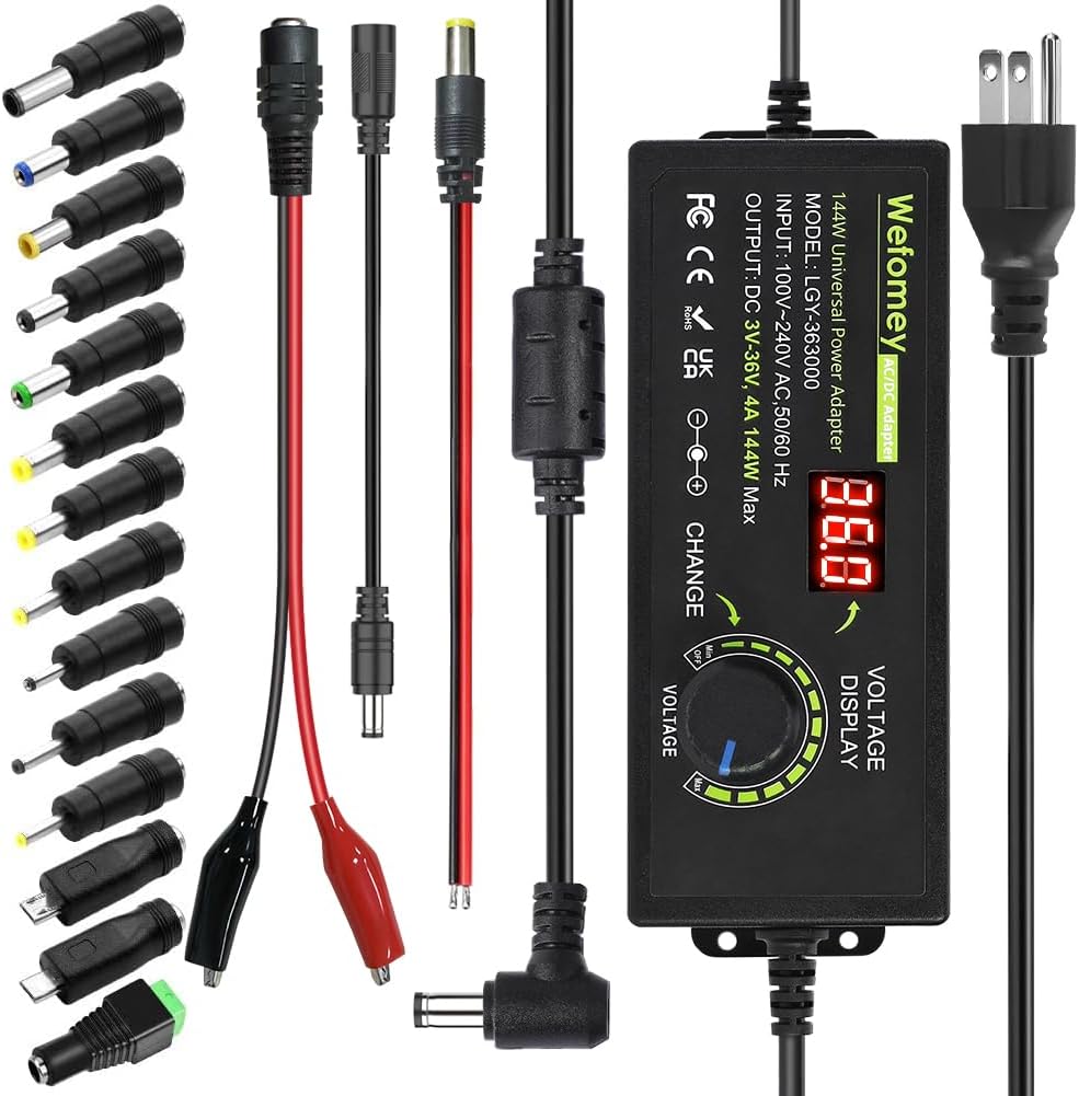 Amazon.com: 3V~36V 4A 144W Universal Power Supply 3V 5V 6V 9V 12V 15V 18V 20V 24V 30V 36V ...