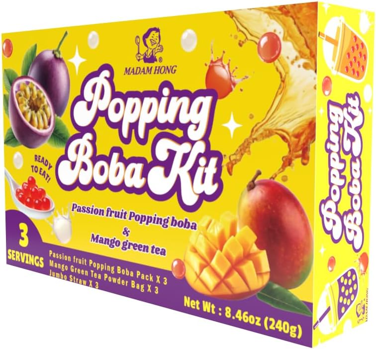Amazon.com: Popping Bubble Tea Kit | Popping Boba Kit | Bursting Boba ...