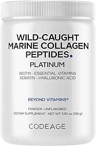 Amazon.com: Codeage Marine Collagen Protein Powder Supplement Platinum - Biotin 10,000 mcg ...