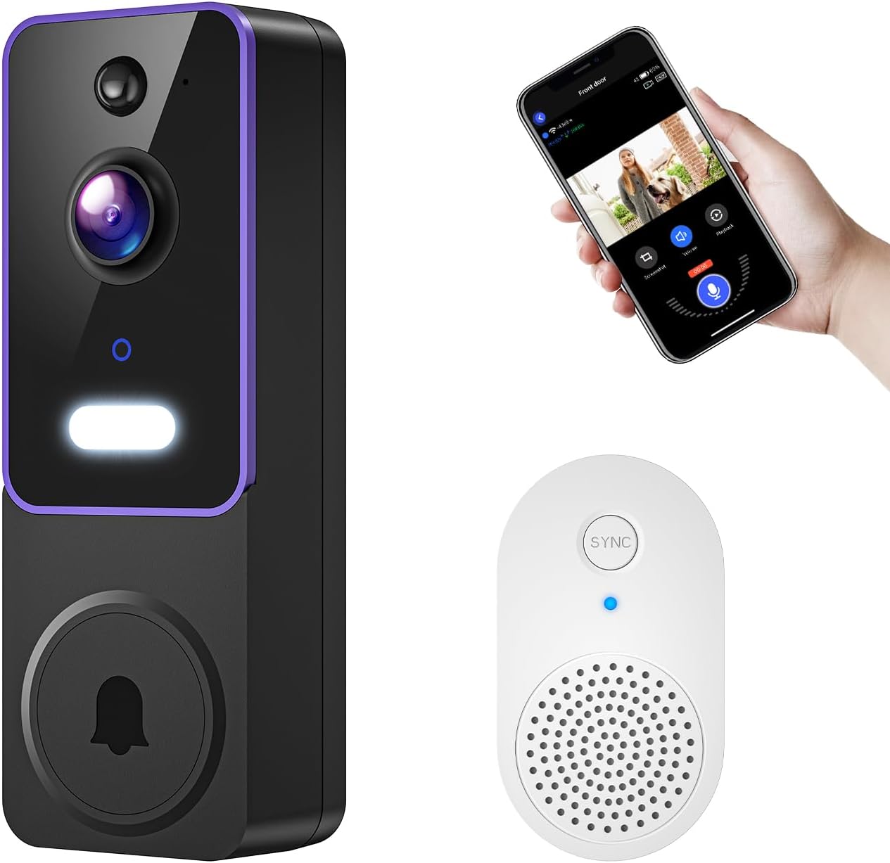 Amazon.com: GridTera 1080p Wireless Video Doorbell Camera with Chime ...